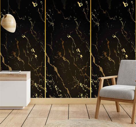 Tapete Modern Marmor Textur Schwarz Gold TenStickers
