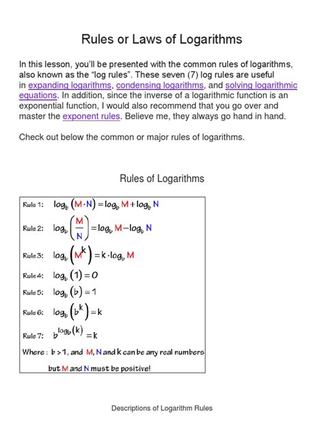 logarithm pdf logarithm exponentiation