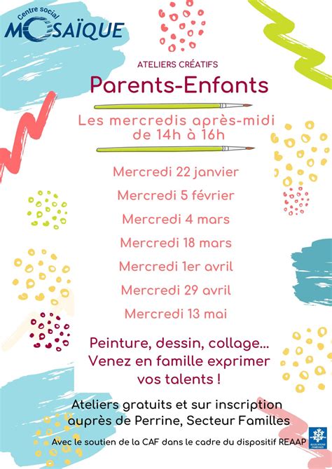 Ateliers Parents Enfants Centre Social Mosaique