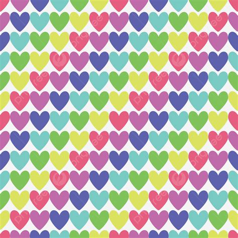 Valentine Colorful Rainbow Heart Seamless Pattern Background Heart
