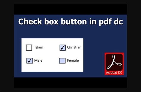 how to create check box button in fillable pdf form using acrobat pro dc