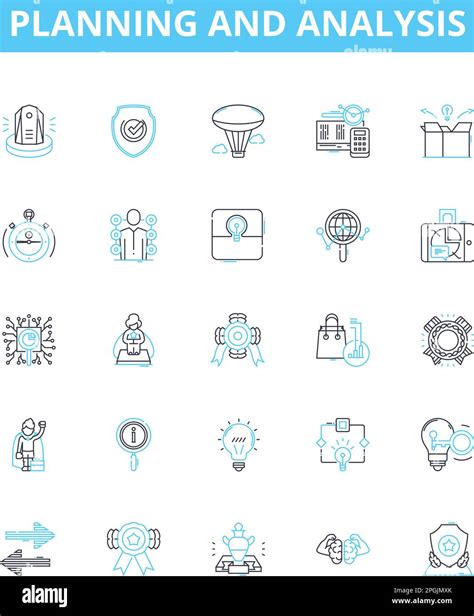 Planning And Analysis Vector Line Icons Set Planning Analysis