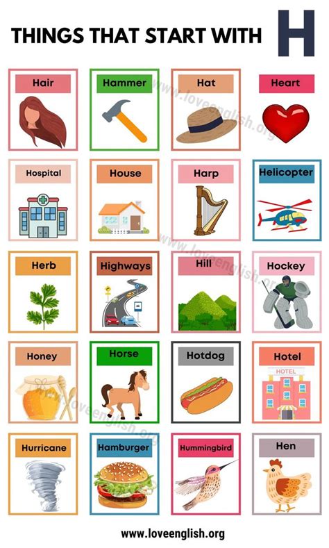 28 Excellent Examples Of Things That Start With H Love English
