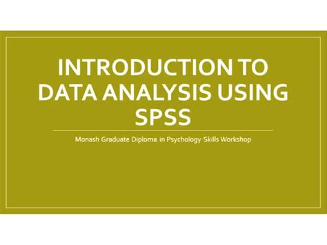 introduction to data analysis using spss
