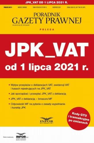 EBOOK JPK VAT od 1 lipca 2021 Tomasz Krywan Książka Cena i Opinie
