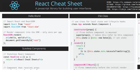 react cheat sheet