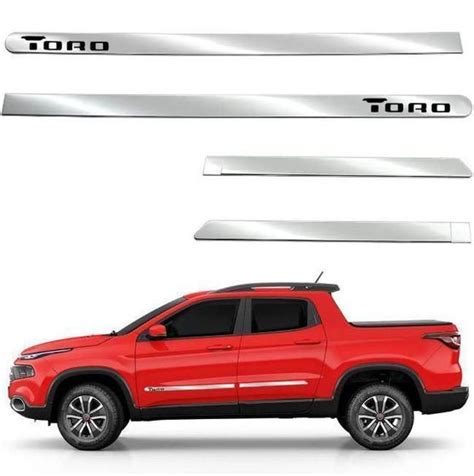 Friso Lateral Largo Fiat Toro 2016 Á 2023 Cromado 4 Portas Shekparts