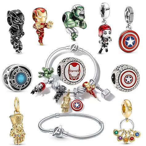 Disney Marvel Fits Pandora Charms Bracelet Women Superhero Iron Man