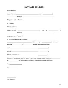 Quittance De Loyer Gratuite Mod Le Word Et Pdf T L Charger