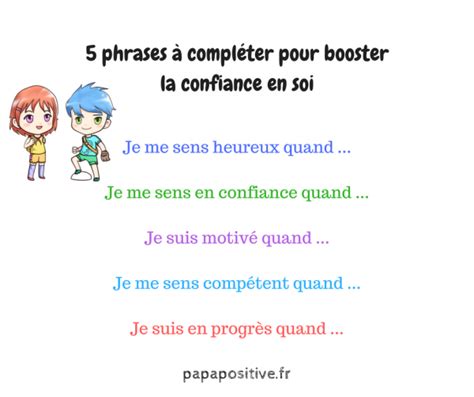 5 phrases à compléter pour booster la confiance en soi des enfants