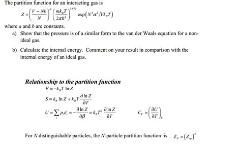 solved the partition function for an interacting gas is