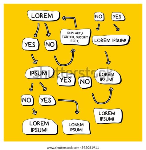 Hand Drawn Flow Chart Elements Set Stock Vector Royalty Free 392081911