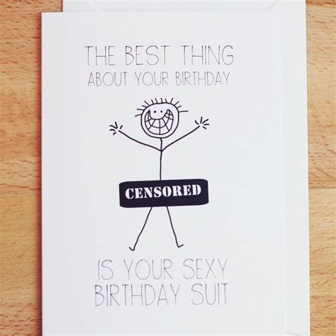 A Sexy And Funny Birthday Card Featuring A Naked Birthday Suit