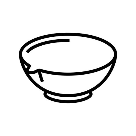 Evaporating Dish Chemical Glassware Lab Line Icon Vector Illustration