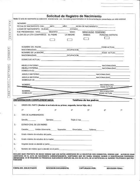 Solicitud Para Copia Certificada Del Acta De Nacimiento 50 OFF
