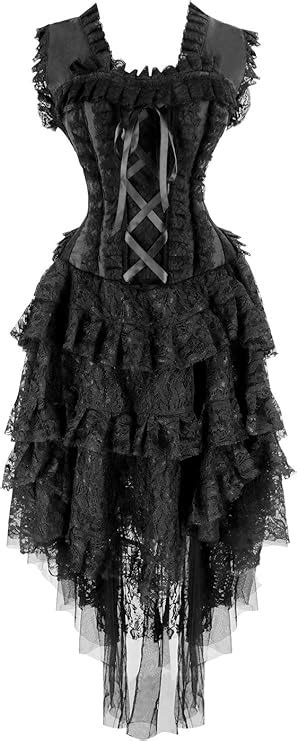 Amazon Kimring Women S Vintage Victorian Steampunk Corset Dress