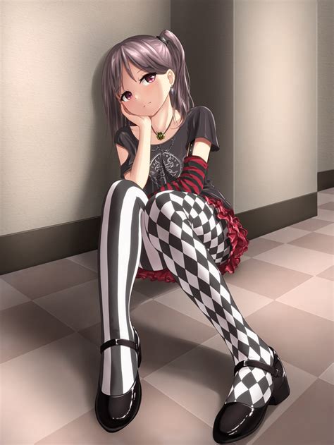 1027253 Long Hair Anime Anime Girls Cartoon Black Hair Red Eyes