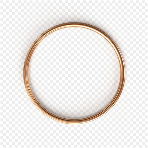 Marco Redondo Dorado Aislado Sobre Fondo Transparente PNG Año Nuevo