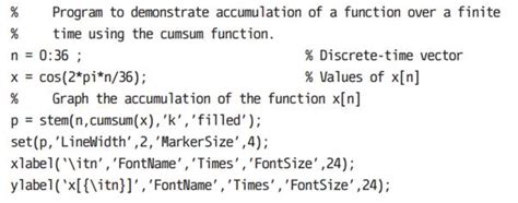 solved graphing the accumulation of a function using matlab using matlab 1 answer