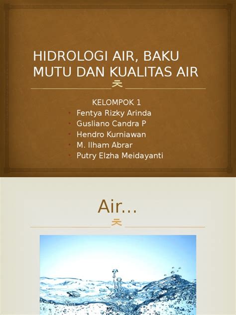 PDF Hidrologi Air Baku Mutu Dan Kualitas Air PDFSLIDE TIPS