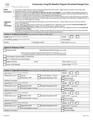 Fillable Online Flexible Benefits Program Enrolment Change Form Gov