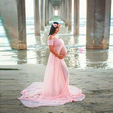 Vestido Sesion De Fotos Embarazo Maternidad Importado Rosado S 127