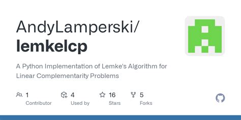 github andylamperski lemkelcp a python implementation of lemke s algorithm for linear