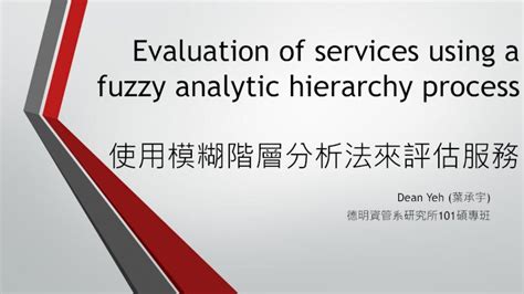 pdf evaluation of services using a fuzzy analytic hierarchy process dokumen tips