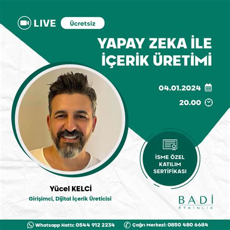 Yapay Zeka ile İçerik Üretimi Eğitimi Yayın Tekrarı ve Sertifikası