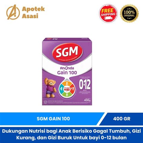 Jual SGM Ananda 0 12 Dan Gain Optigrow 1 Rasa Vanila 400 Gram Shopee