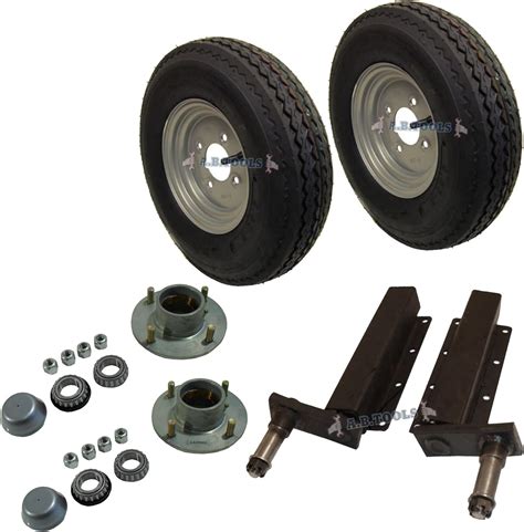 500kg Trailer Suspension Units Hub Bearing 4 PCD 4 Stud Wheel Tyre