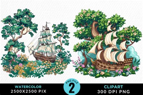 Watercolor Noah S Ark Clipart PNG Design Graphic By Regulrcrative