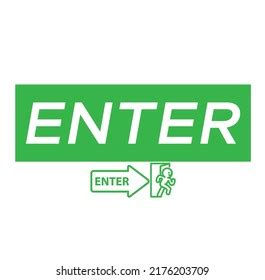 Enter Sign Public Awarenessenter Vector Signenter Stock Vector Royalty