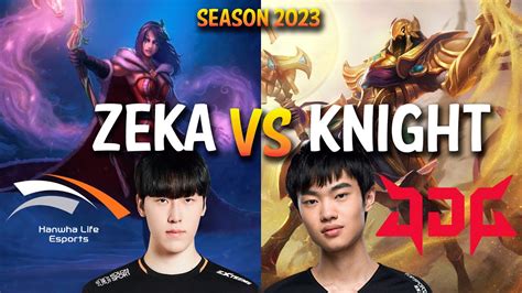 HLE Zeka Vs JDG Knight Zeka LEBLANC Vs Knight AZIR Mid Patch 13 12