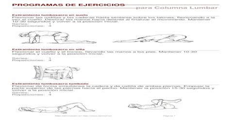 PROGRAMAS DE EJERCICIOS Para Columna Lumbar 2015 09 03 PROGRAMASDE