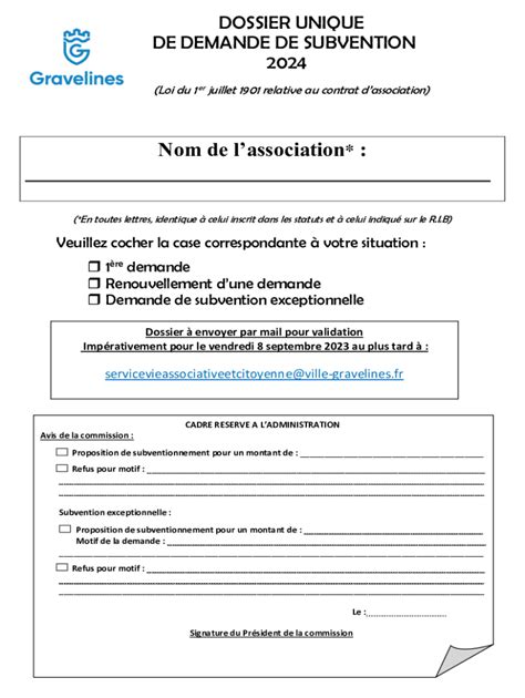 Remplissable En Ligne Dossier Unique De Demande De Subvention 2024 Fax
