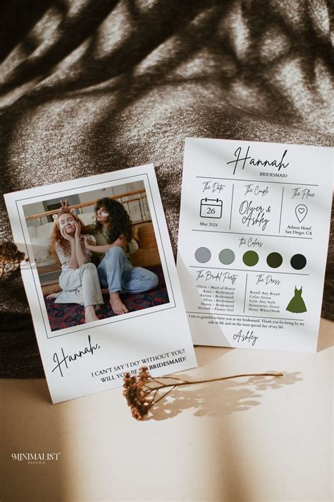 5x7 Bridesmaid Info Card Canva Template Editable Bridal Party