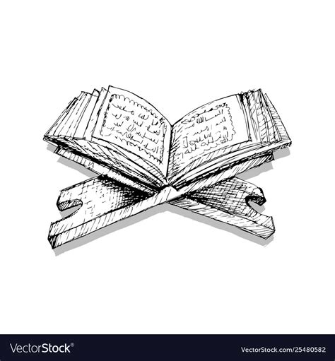 Quran On A Wooden Book Stand Royalty Free Vector Image