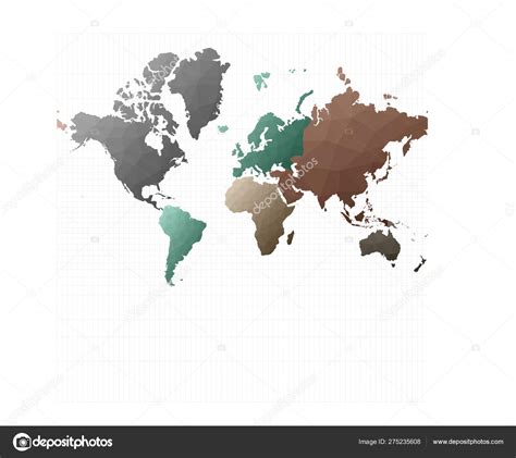 Weltkarte Vektor Mercator Projektion Exotische Vektorillustration Stock