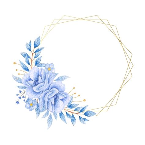 Premium Vector Watercolor Hand Painted Blue Floral Frame