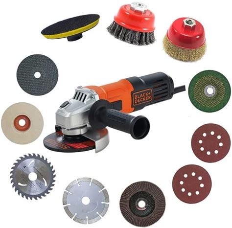 Inditrust Black Decker Angle Grinder G650 With Multi Type 11pc Wheel