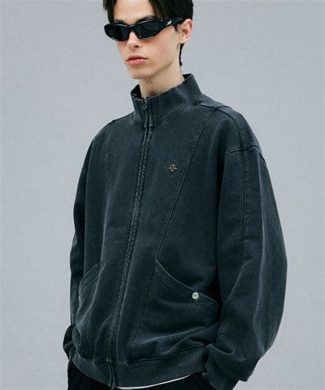 MUSINSA GAKKAI UNIONS Cut Out Pigment Sweat Track Top Charcoal