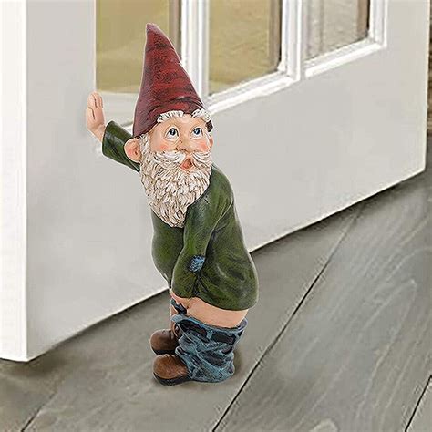 Funny Garden Gnome Garden Decoration Statue Resin Figurines Naughty