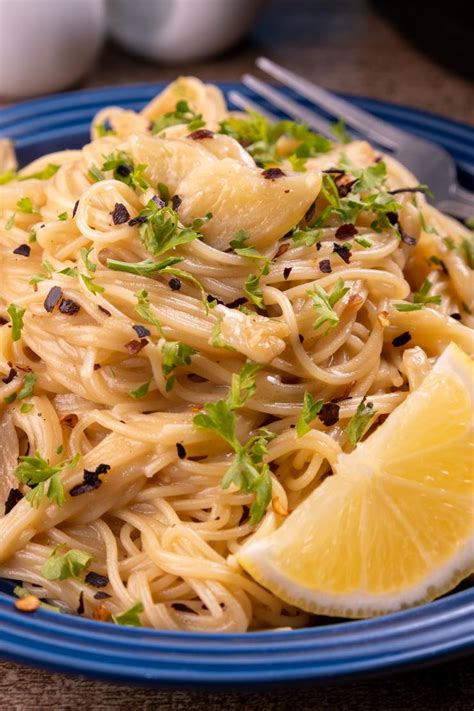 One Pot Lemon Garlic Pasta Easy Angel Hair Pasta Dinner Recipe Two