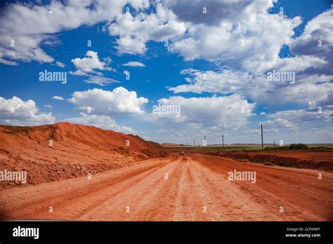 Bauxite Clay Open Cut Mining Red Clay Road In Aluminium Ore Quarry