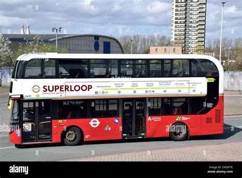 A Transport For London TfL Superloop 2 SL2 Double Decker Bus