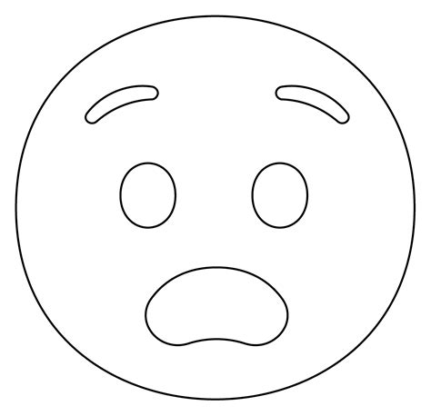 Anguished Face Emoji Coloring Page ColouringPages