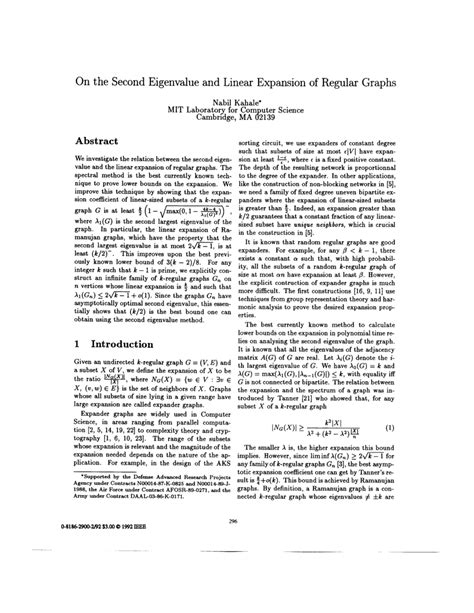 pdf on the second eigenvalue and linear expansion of regular graphs