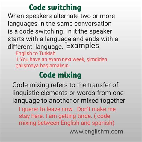 code switching and code mixing differnces englishfn