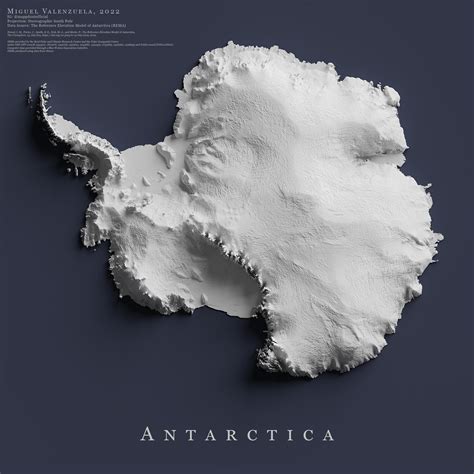 A Shaded Relief Map Of Antarctica R MapPorn